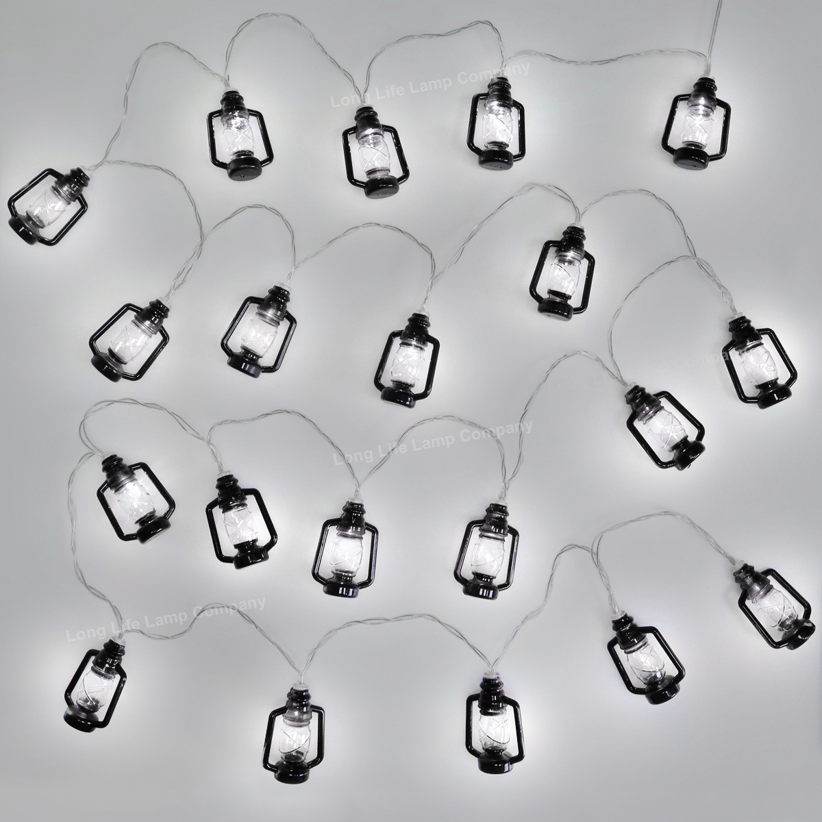 Outdoor or Indoor Mini Lantern 20 LED String Lights IP44 Mains Powered ...