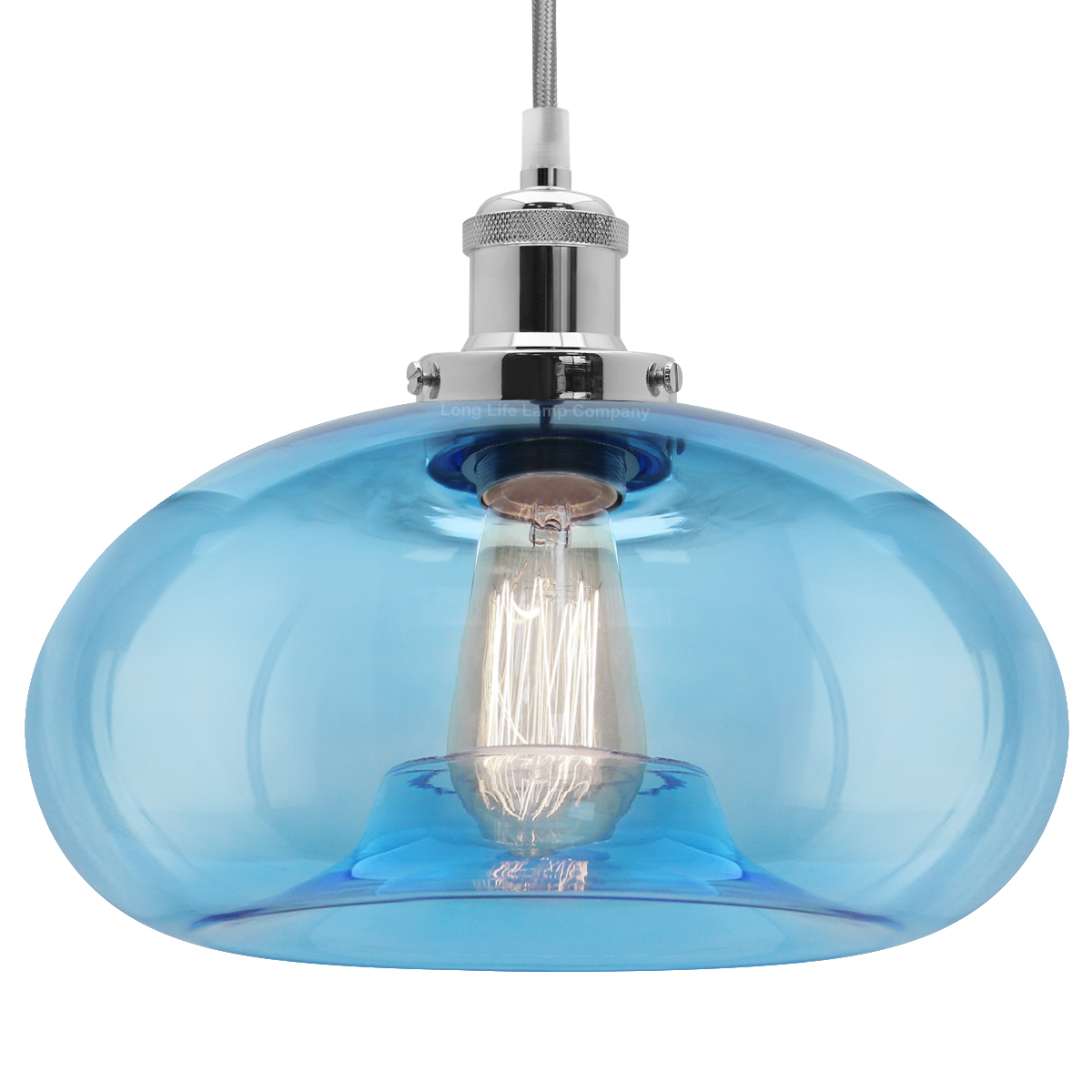 Modern Vintage Blue Glass Dome Ceiling Pendant Lamp M0237