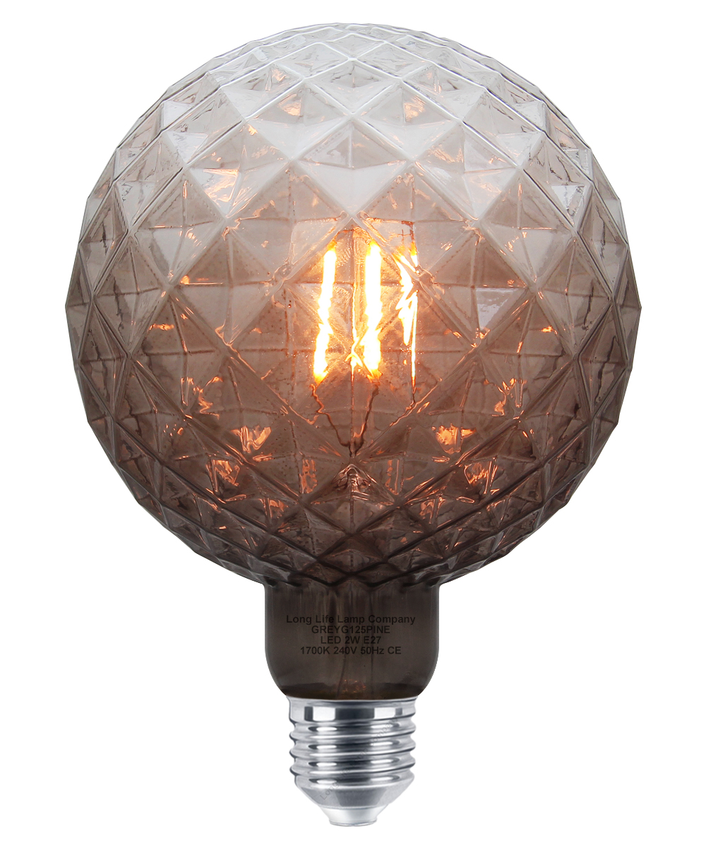 LED Glass Globe Light Bulb E27 Edison Screw Filament Classic Grey ...