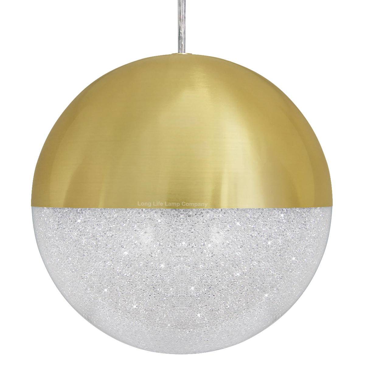 LED Ceiling Gold Glass Globe Pendant Light CCT Natural Cool Warm White ...