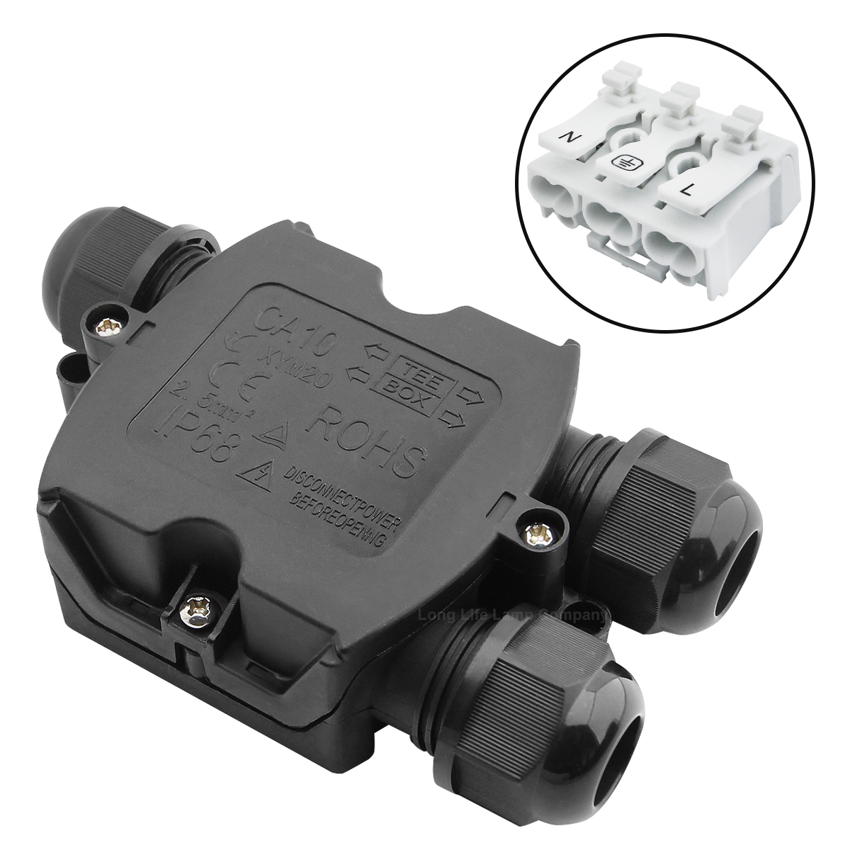 3 Way Waterproof IP68 Junction Box Push Clip WB3W