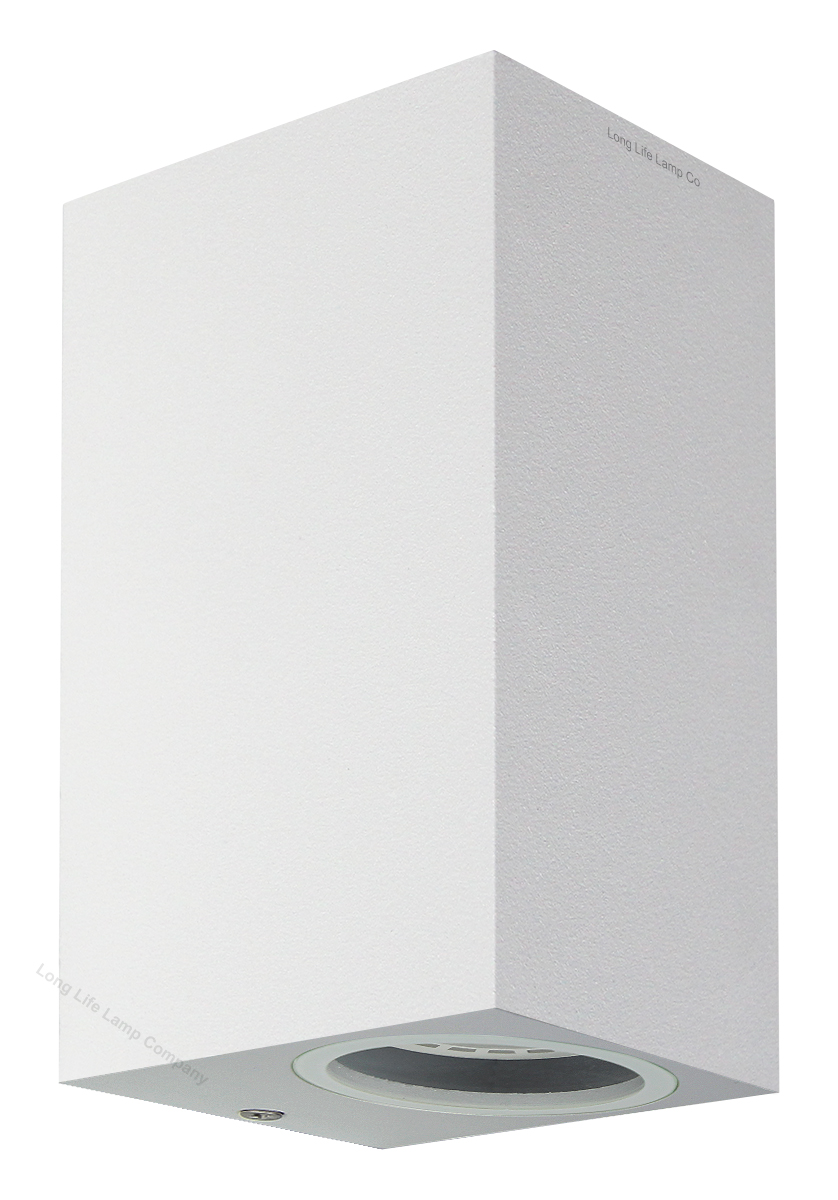Modern Rectangular Up Down Matt White Outdoor Wall Light ZLC062W