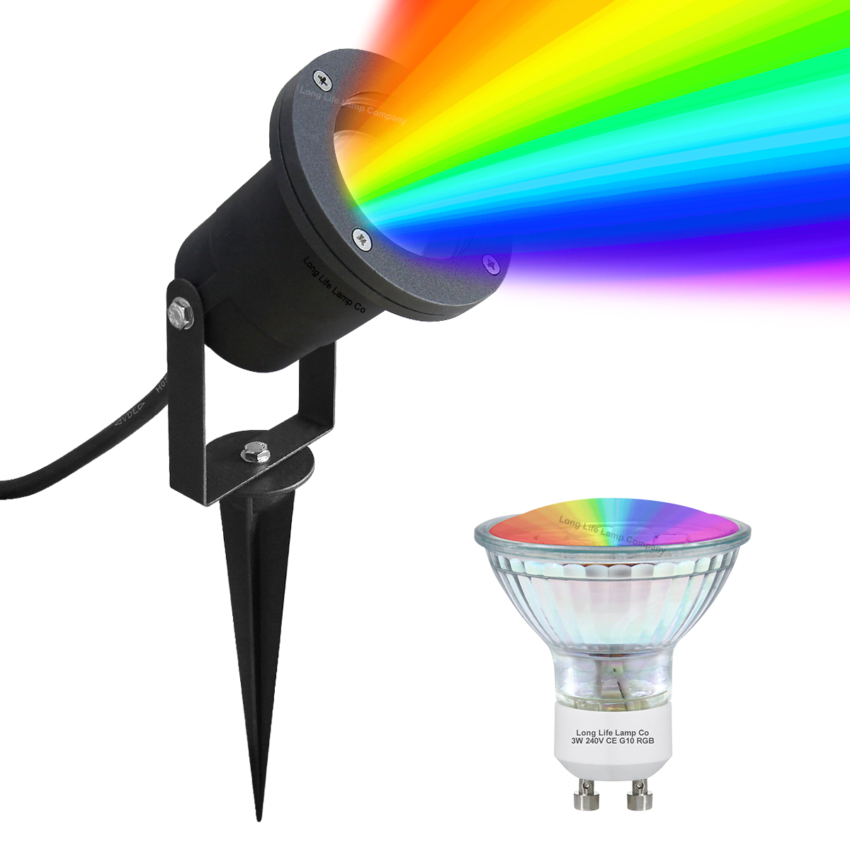 RGB LED Garden Spike Ground Light Colour Changing Automatic ZLC01BS