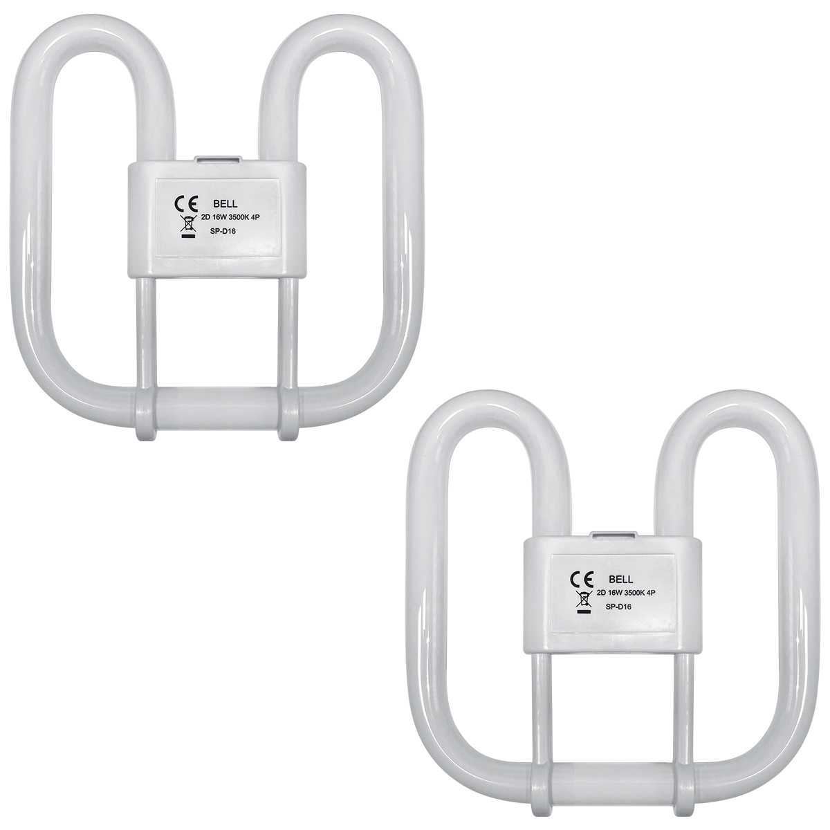 Bell 16W 4 Pin Gr10q 2d Compact Fluorescent Square Warm White Pack of 2