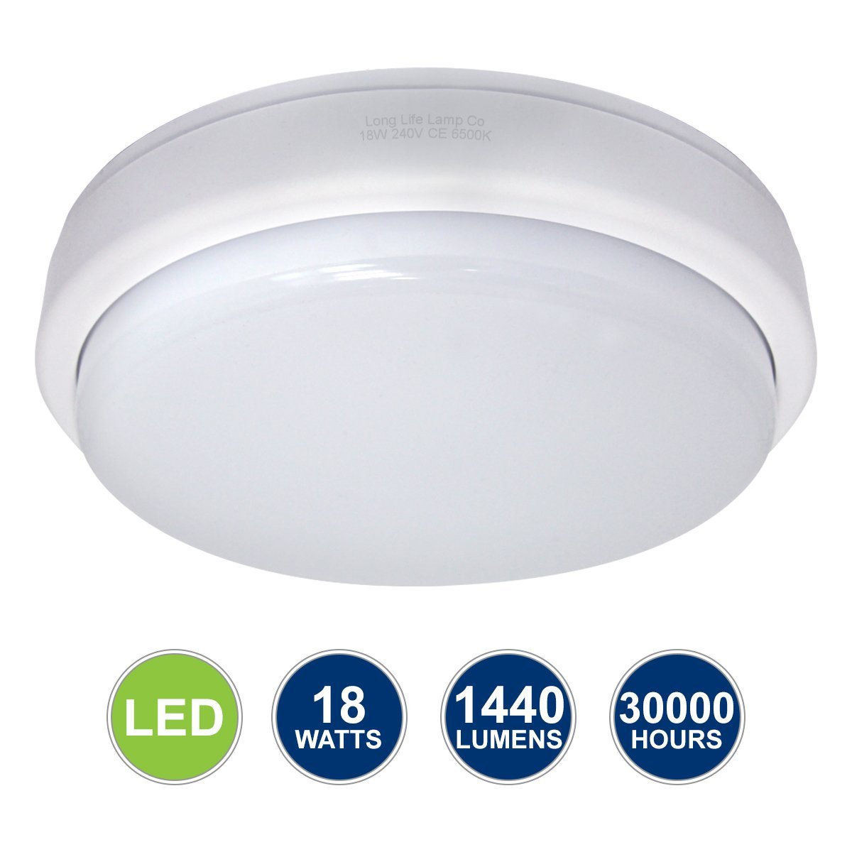 18w LED Bulkhead Ceiling Light Mounted Round Dome Cool White