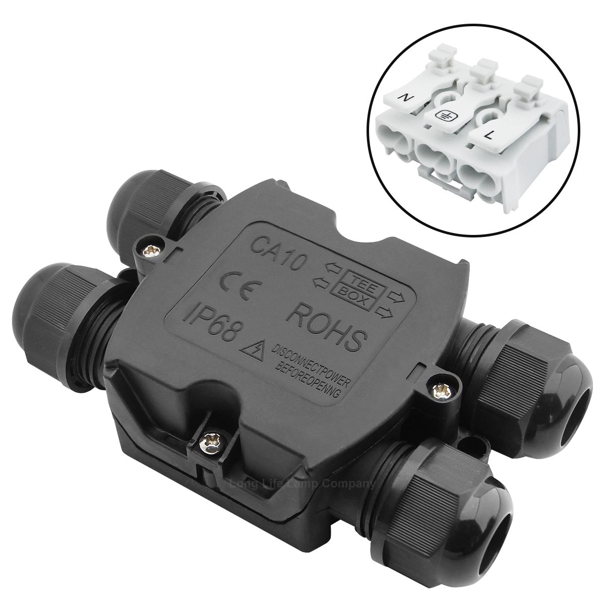 4 Way Waterproof IP68 Junction Box Push Clip WB4W