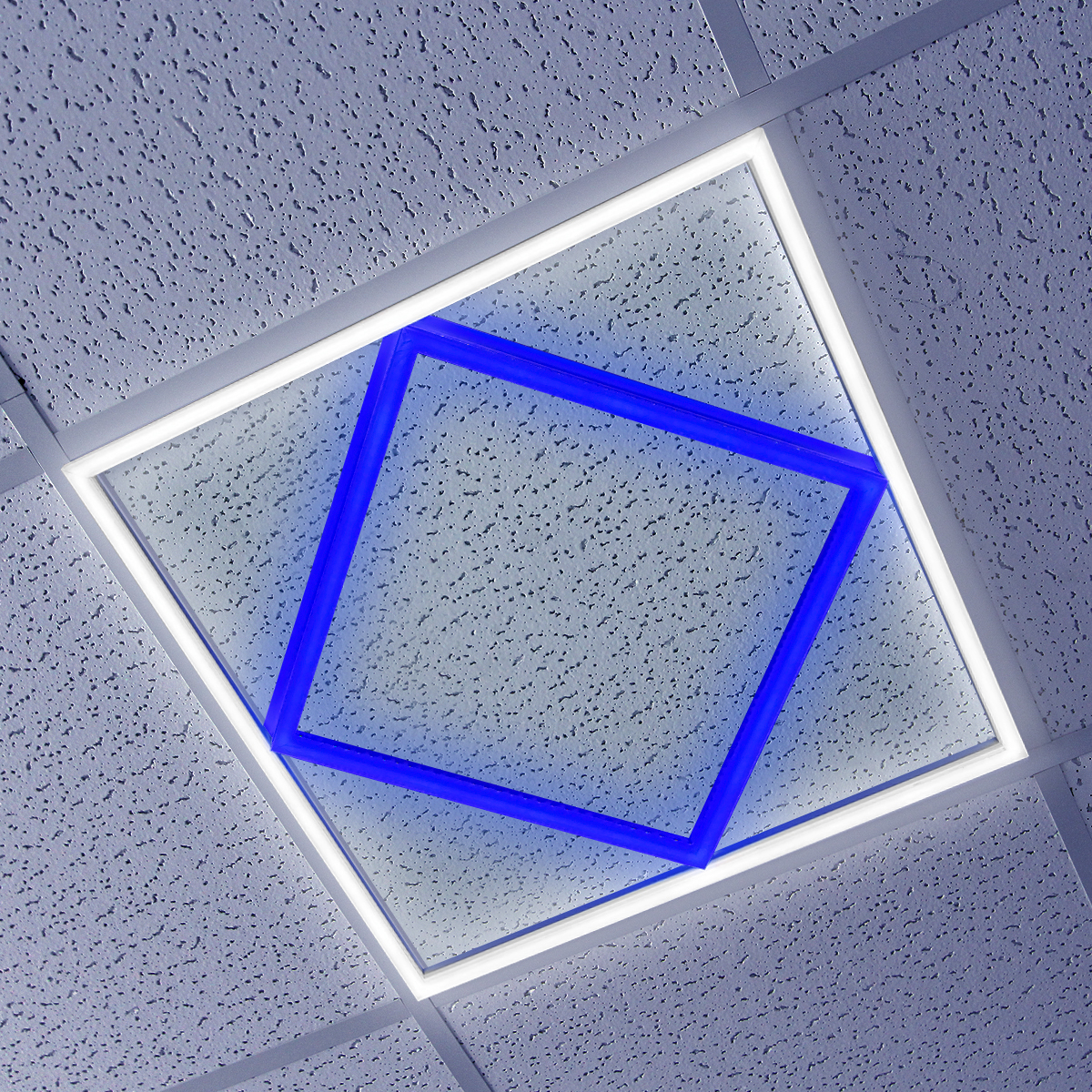 64W LED Recessed Ceiling Panel Frame Edge Light Blue and 6500K Cool ...